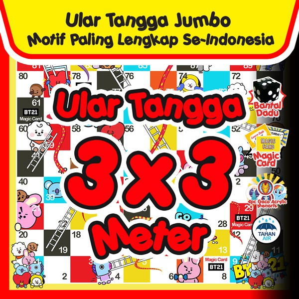 Jual ULAR TANGGA JUMBO 3X3 METER MAINAN EDUKASI ANAK FREE BANTAL DADU ...