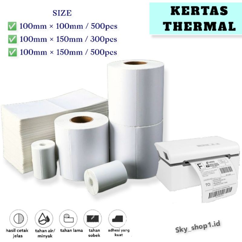 Jual KERTAS THERMAL / LABEL BARCODE DIRECT THERMAL/ KERTAS RESI ...