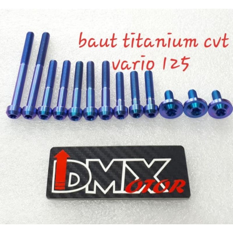 Jual PAKETAN BAUT TITANIUM CVT HONDA VARIO 125 150 KZR TITANIUM GRADE 5 ...