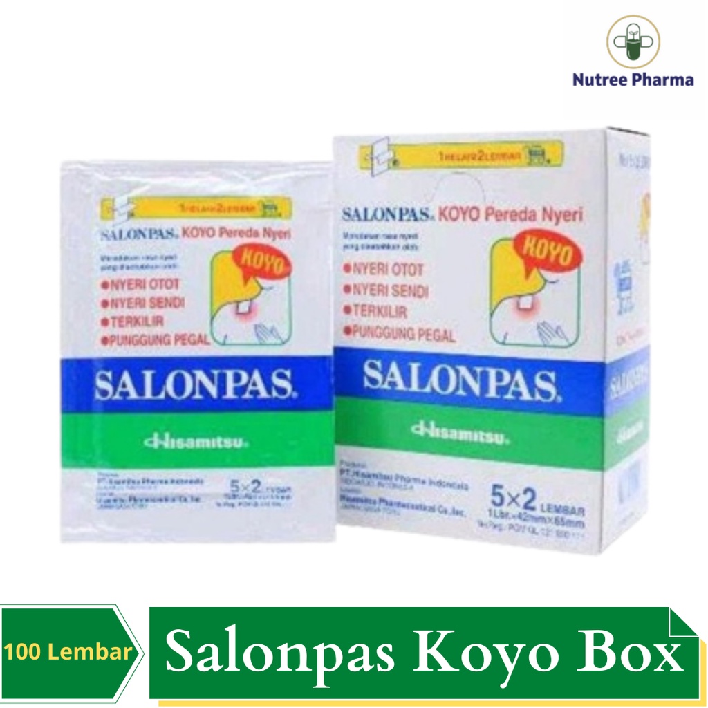 Jual ⚡MURAH & DIJAMIN ORI⚡ SALONPAS KOYO HIJAU BOX ISI 100 LEMBAR ...