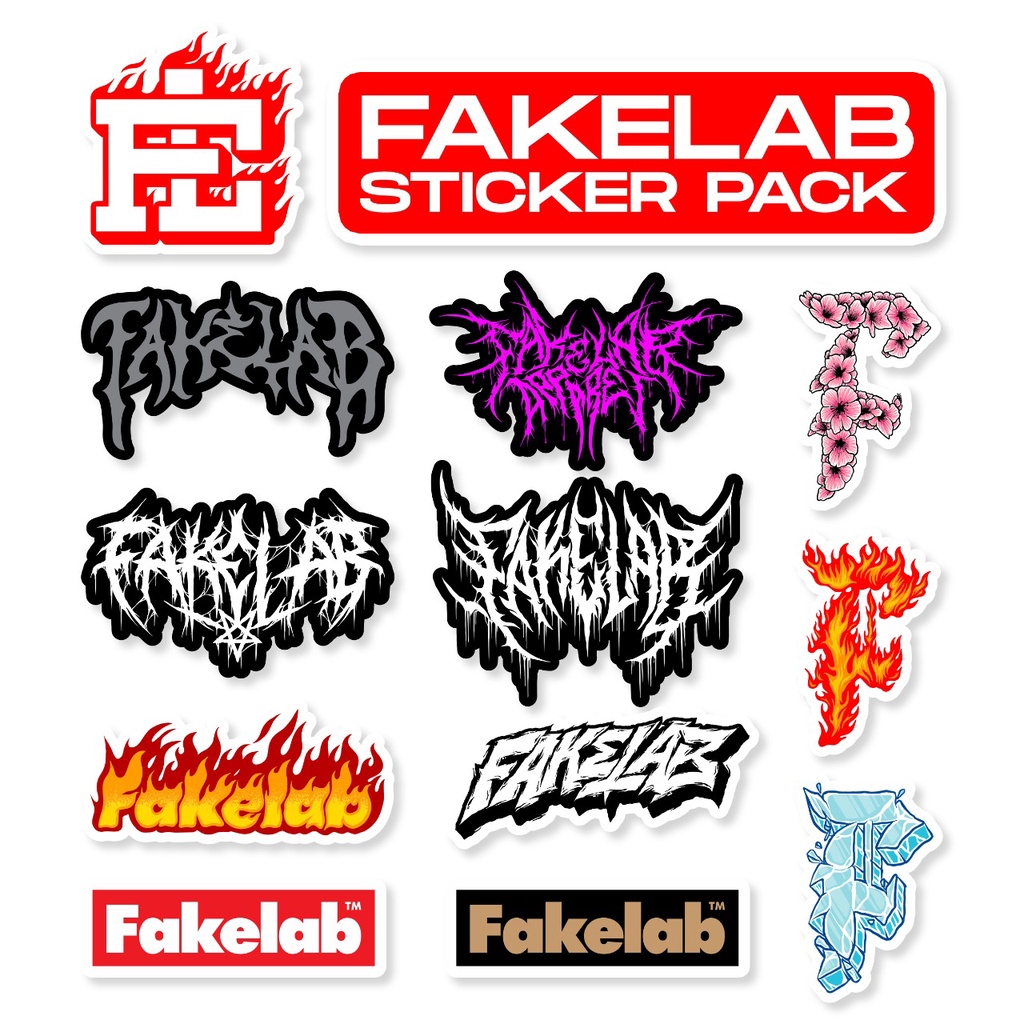 Jual Fakelab Sticker Pack Isi 12 Stiker Waterproof | Shopee Indonesia