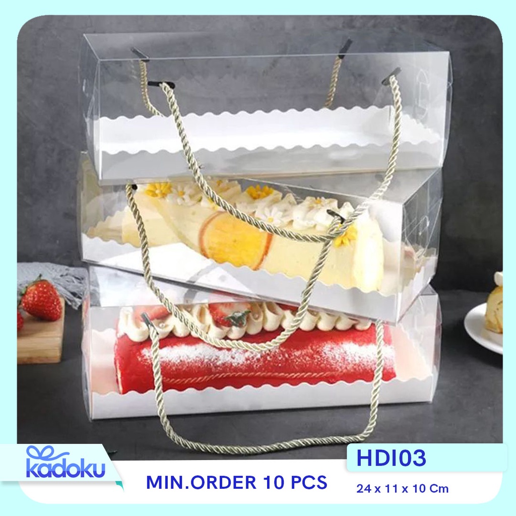 Jual Box Mika Transparan / Box mika /Box kue / Box Cake Handle Tali ...