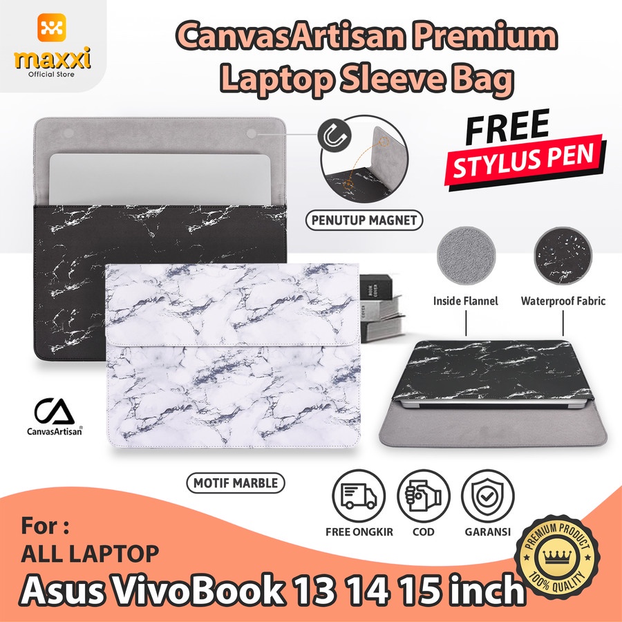 Jual Asus VivoBook 13 14 15 inch Tas Laptop Bag Case Casing Leather ...