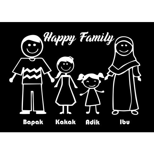 Jual Stiker Cutting Happy Family Kaca Mobil | Shopee Indonesia