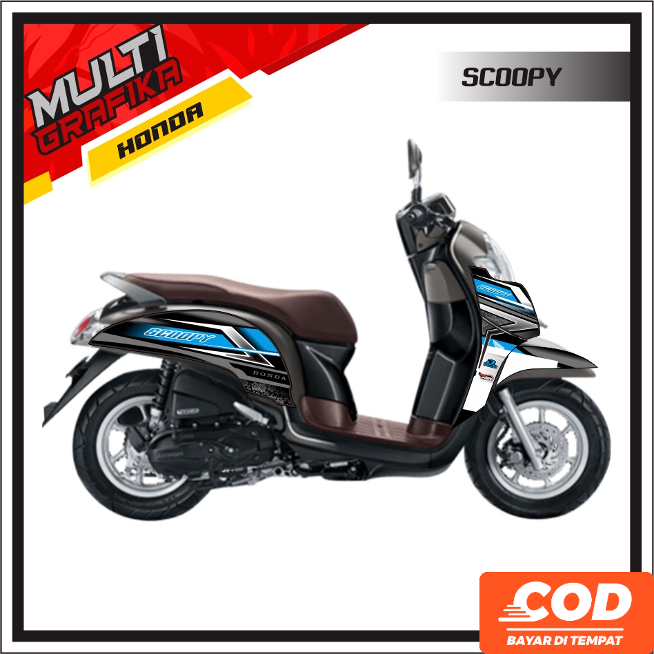 Jual Stiker sticker motor Scoopy 2018 - 2019 Motif Costum Varian Warna ...