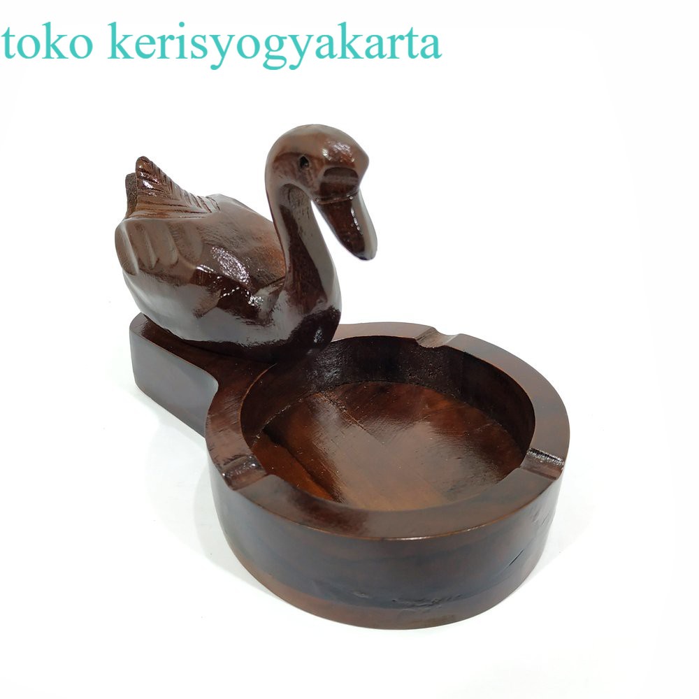 Jual Asbak Rokok Kerajinan Kayu Jati Pahat Model Patung Bebek Angsa ...