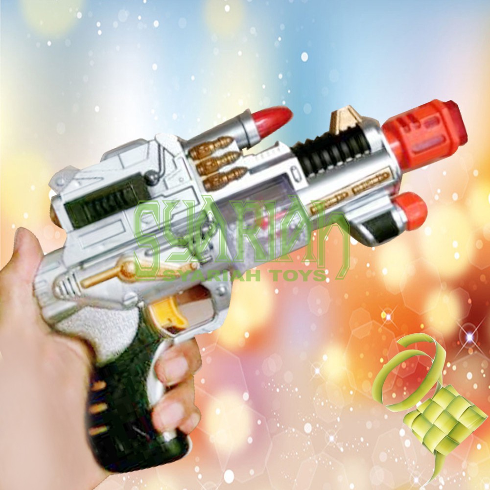 Jual SYARIAH TOYS Rocketeer Gun Mainan Anak Laki Senjata Pistol Laser ...