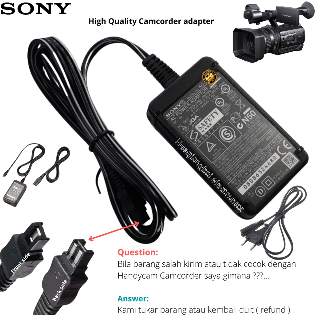 Jual Adaptor Sony HXR-NX100 HXR-NX200 NXCAM Handycam Camcorder charger ...