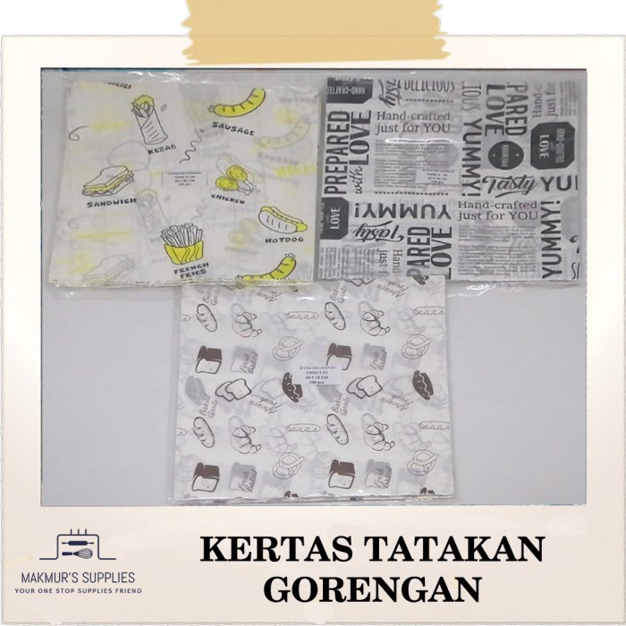 Jual Kertas nasi motif/tatakan gorengan/tatakan motif 20x20 | Shopee ...