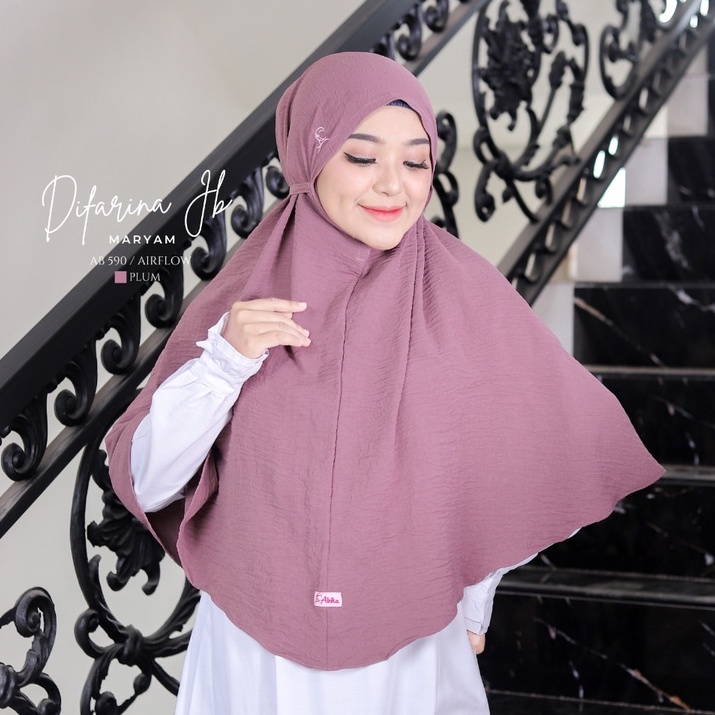 Jual DIFARINA JUMBO MARYAM by abika hijab bahan airflow super premium ...