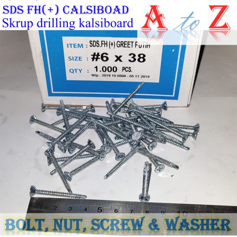 Jual SDS FH(+) calsiboard 6 x 38 mm (1kotak)/skrup drilling kalsiboard ...