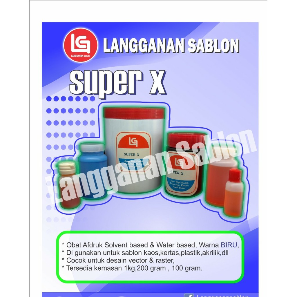 Jual OBAT AFDRUK SABLON SUPER X KEMASAN 1 KG | Shopee Indonesia