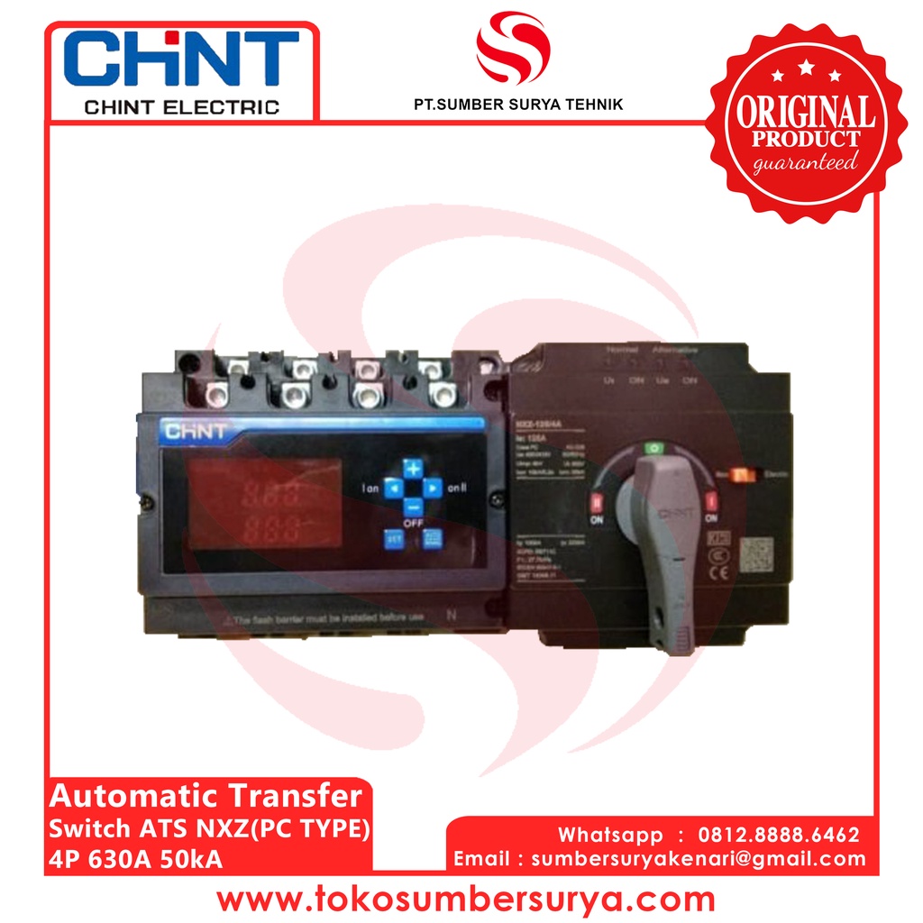 Jual Automatic transfer switch (ATS) NXZ (PC Type) 4P 630A 50kA CHINT | Shopee Indonesia