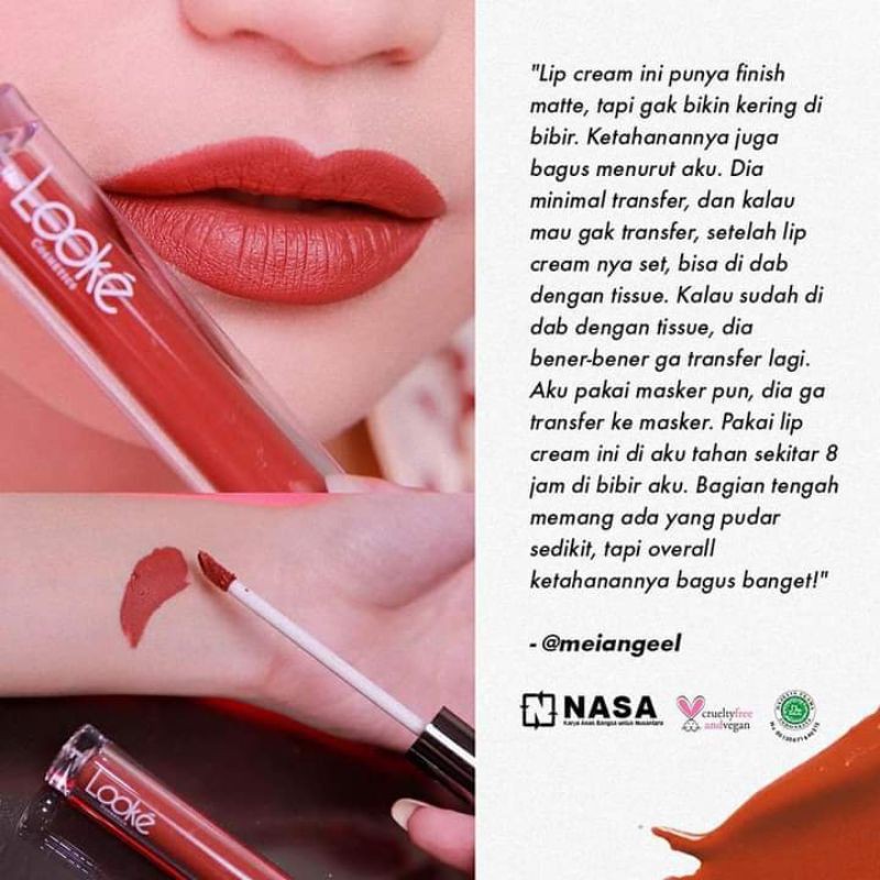 Jual Lipstik Looke Nasa/lipcream matte/lip cream looke original ...