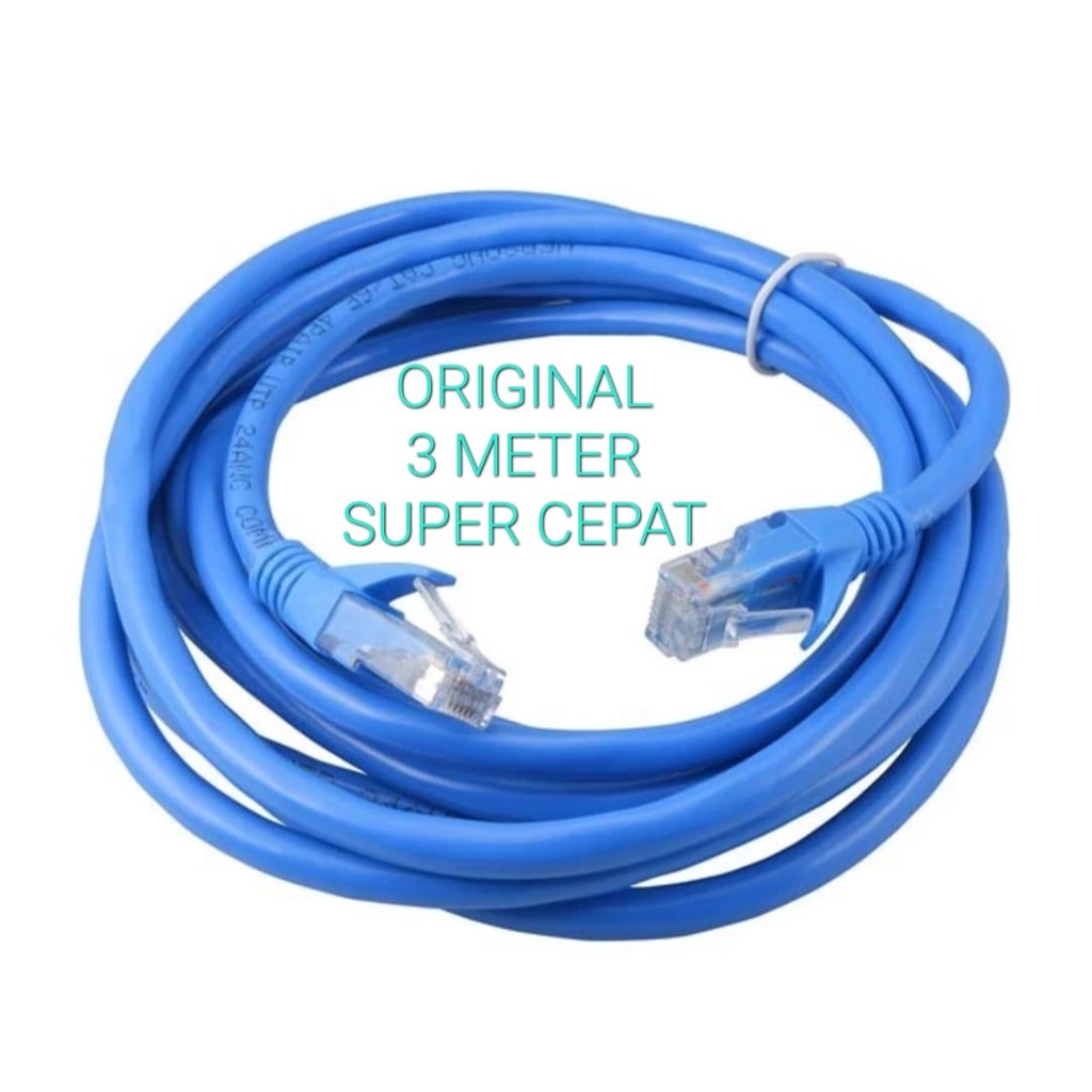 Jual G645 ORI KABEL LAN RJ45 3 METER CAT6 UTP INTERNET LAPTOP WIFI ...