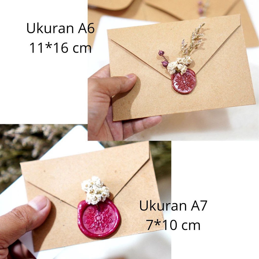 Jual Amplop A7 rustik / amplop seal bunga kering / dried flower / amplop | Shopee Indonesia