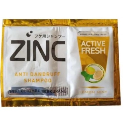 Jual ZINC SHAMPOO 1 SACHET 10 ML ISI 2 PCS ACTIVE COOL FRESH ANTI ...