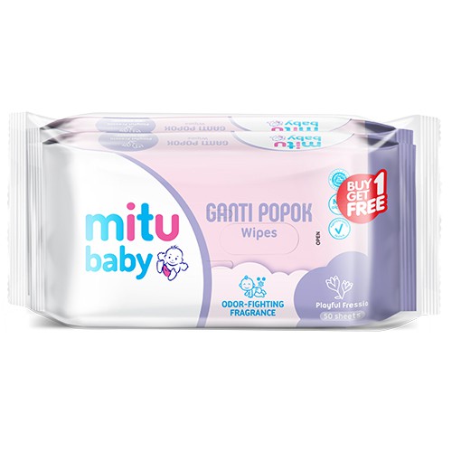 Jual Mitu Baby Wipes Purple Playful Fressia 50+50s - Tisu Basah Bayi ...