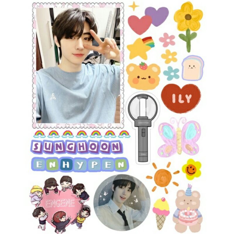 Jual Sticker Enhypen Cute Aesthetic Decoratif Anti Air Die Cut( sudah cutting) / Stiker Kpop ...