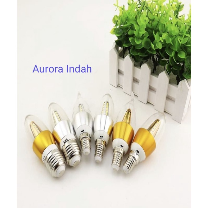 Jual Lampu Candle Led Bohlam Smd 5 Watt E14/E27 Putih Kuning Terang Bagus | Shopee Indonesia