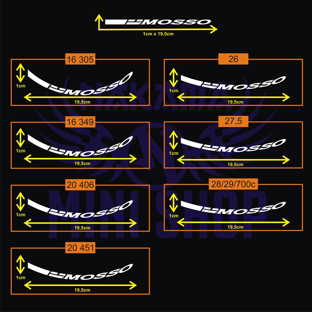 Jual Cutting sticker rim sepeda Mosso 1cm | Shopee Indonesia