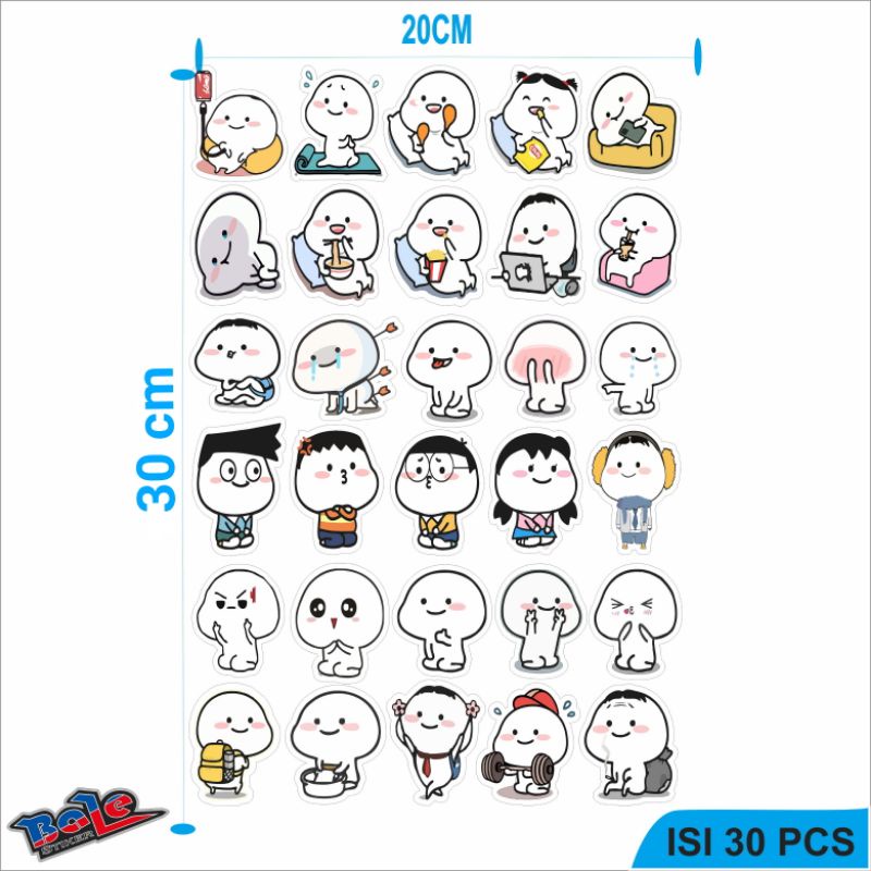 Jual STIKER PACK PENTOL isi 30 pcs sticker lucu hits laptop koper hp ...