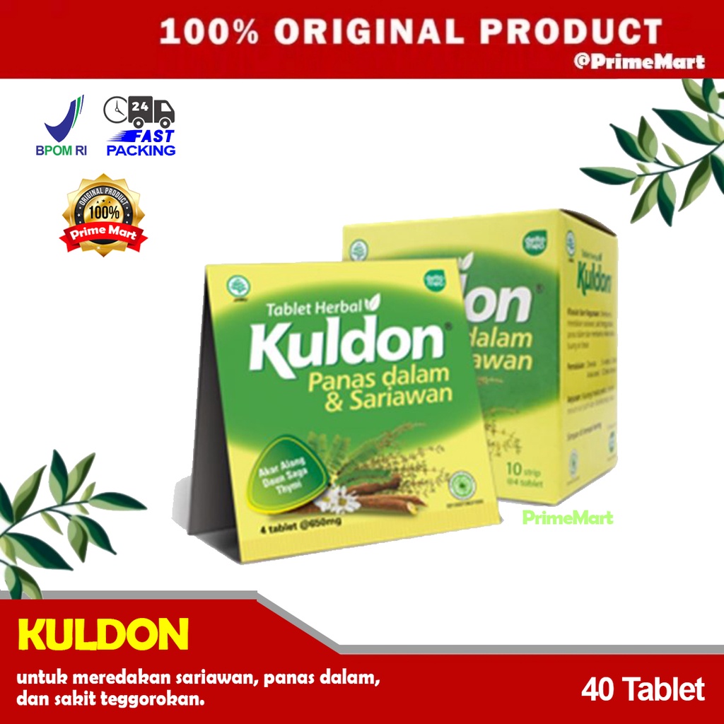 Jual Obat Herbal Sariawan & Panas Dalam KULDON Tablet (1 Dus isi 10 ...