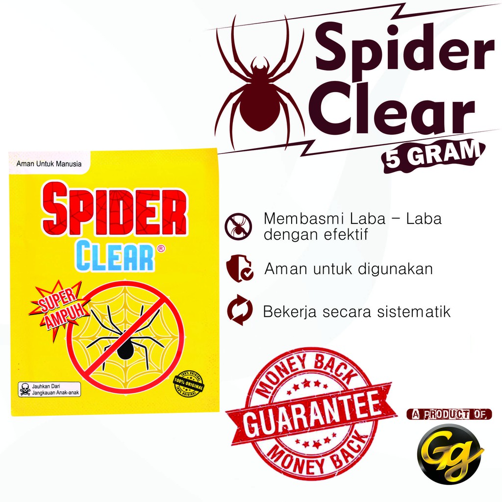 Jual SPIDER CLEAR 5 GRAM PEMBASMI LABA-LABA OBAT LABA-LABA | Shopee ...