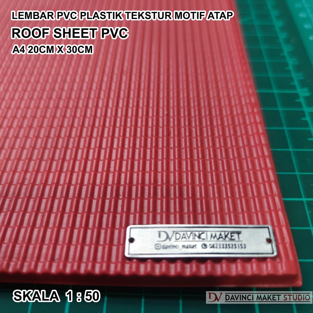 Jual Miniatur Atap Genteng Merah Plastik PVC Tekstur Bahan Maket ...