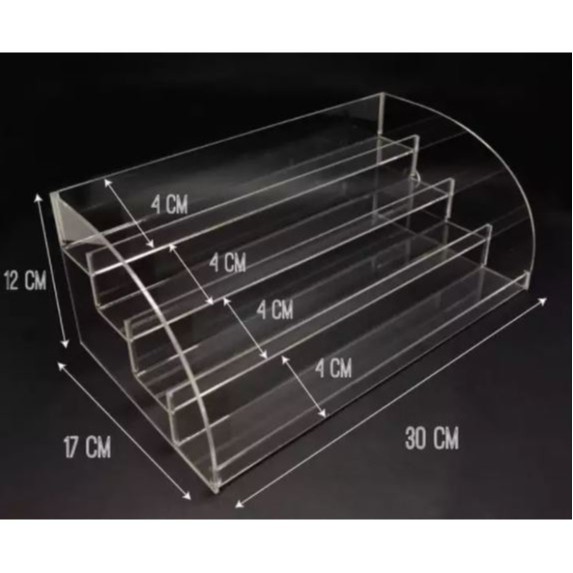 Jual RAK DISPLAY KUTEK ACRYLIC TEBAL 4 SUSUN MUAT 36 BOTOL (DIJUAL RAK ...