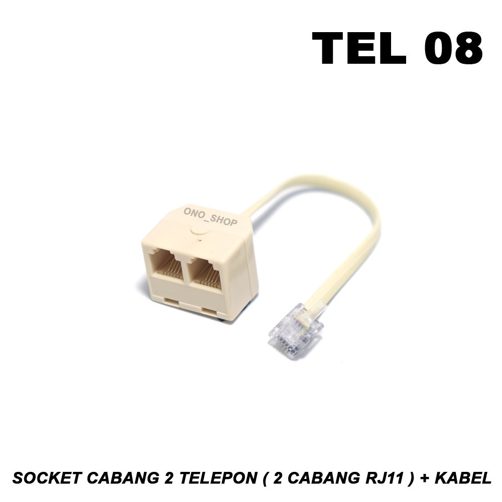 Jual Socket Cabang 2 Telepon ( 2 Cabang RJ11 ) + Kabel | Shopee Indonesia