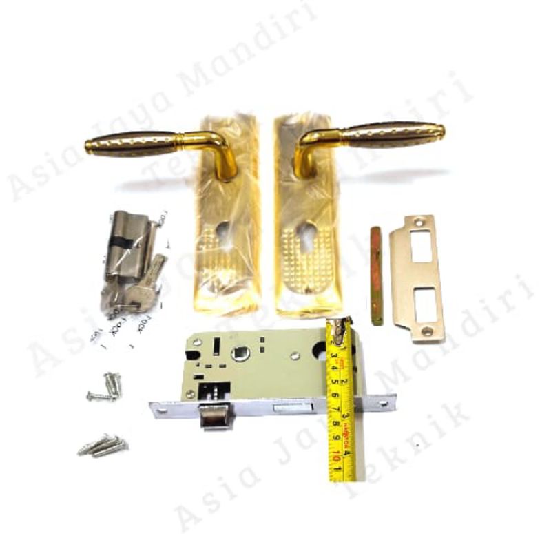 Jual HANDLE PINTU KOMPLIT UKURAN KECIL GAGANG KUNCI PINTU BULAT KUNING ...