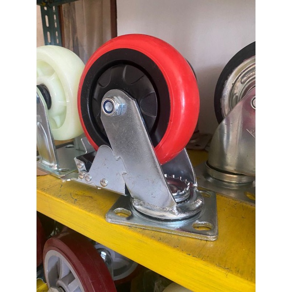 Jual RODA TROLLEY TROLI PU 6 INCH HEAVY DUTY HIDUP + REM | Shopee Indonesia