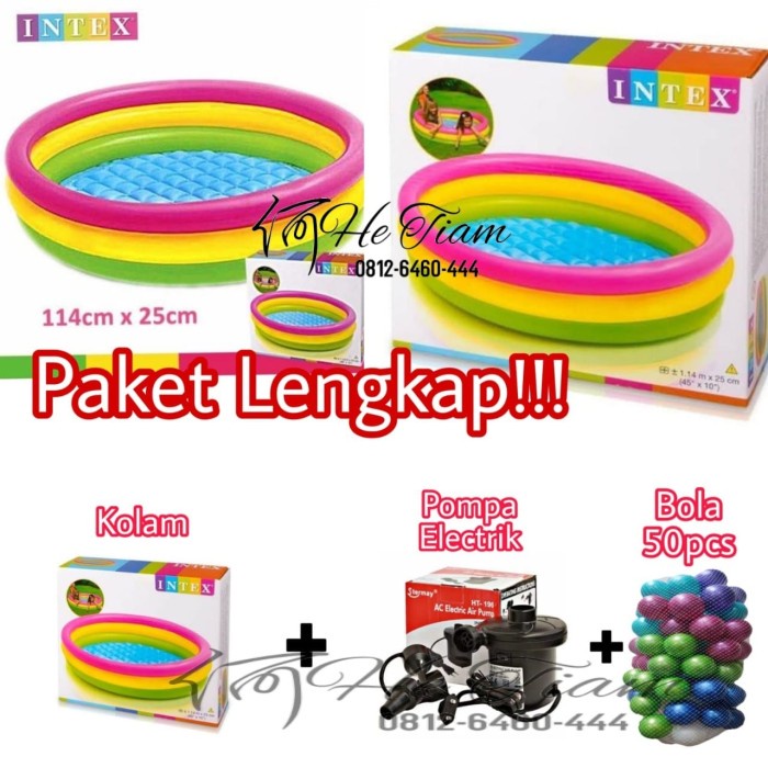 Jual kolam Renang Intex #58924 / 86cm x 25cm+pompa | Shopee Indonesia