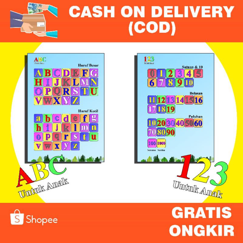 Jual POSTER ALPHABET ABJAD ABC | POSTER NUMBER | UKURAN A5 | POSTER ...