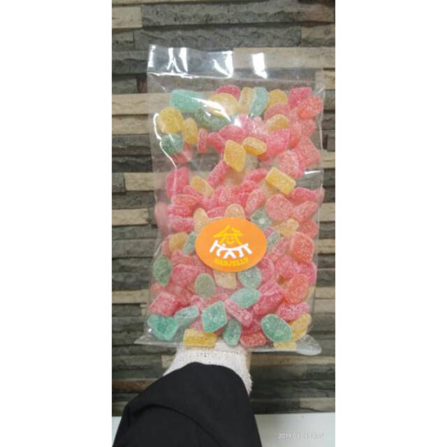 Jual Permen jelly semangka/roll/sandwich/star fruit/bulat 500gr / snack ...