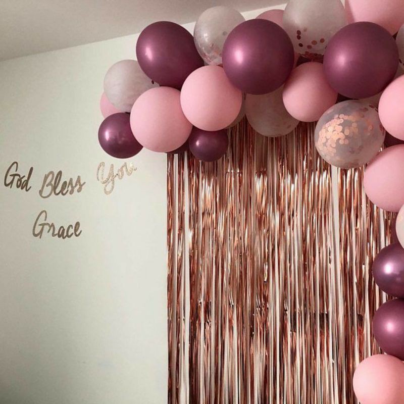 Jual Tirai foil rumbai ulang tahun doff / curtain backdrop | Shopee ...