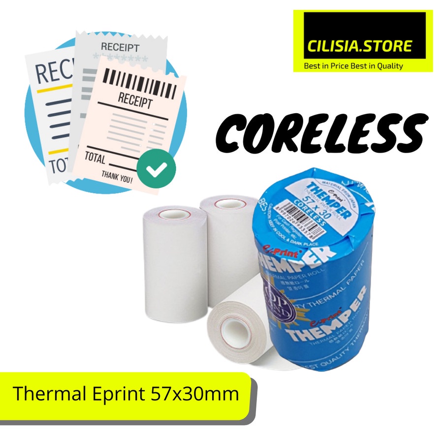 Jual Kertas Kasir Thermal Eprint 57x30mm Kertas Struk Printer Thermal ...