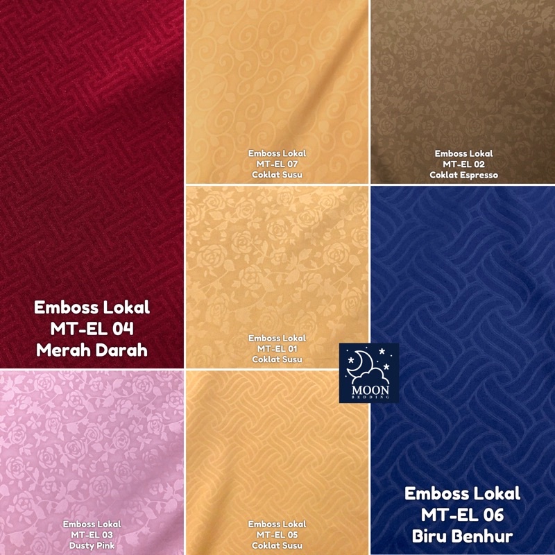 Jual moon kain sprei meteran katun embos emboss lokal ukiran daun ...
