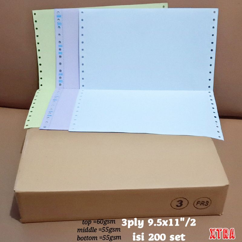 Jual Ecer continuous form 3ply 200set 9.5x11"dibagi 2 | Shopee Indonesia