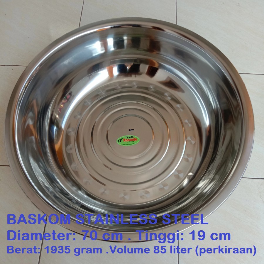 Jual BASKOM STAINLESS STEEL Diameter 70 cm | Shopee Indonesia
