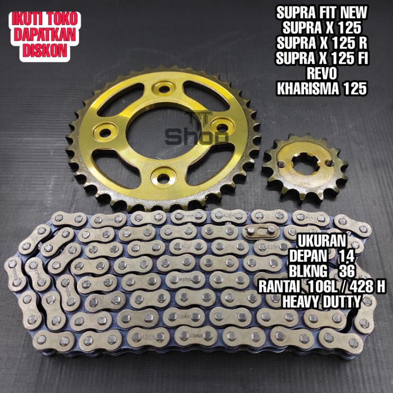Jual Gear Gir satu paket Supra x lama Astrea grand Supra 125 Supra fit ...