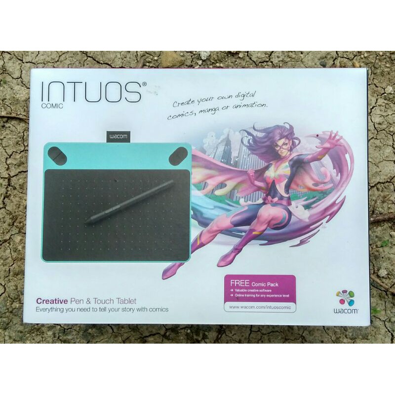 Jual Wacom Intuos Comic CTL 490 Small Blue Mint Touchscreen (Second ...