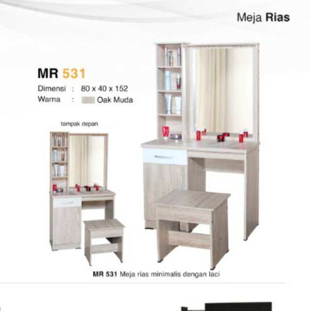 Jual Meja rias ukuran 80x40x152cm sesuai gambar barang asli. | Shopee ...