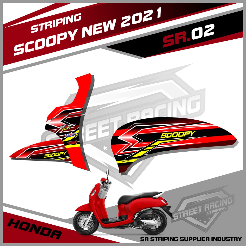 Jual Stiker Striping Scoopy New 2021 - Sticker List Variasi Scoopy New 2021 Premium Racing SR.02 ...