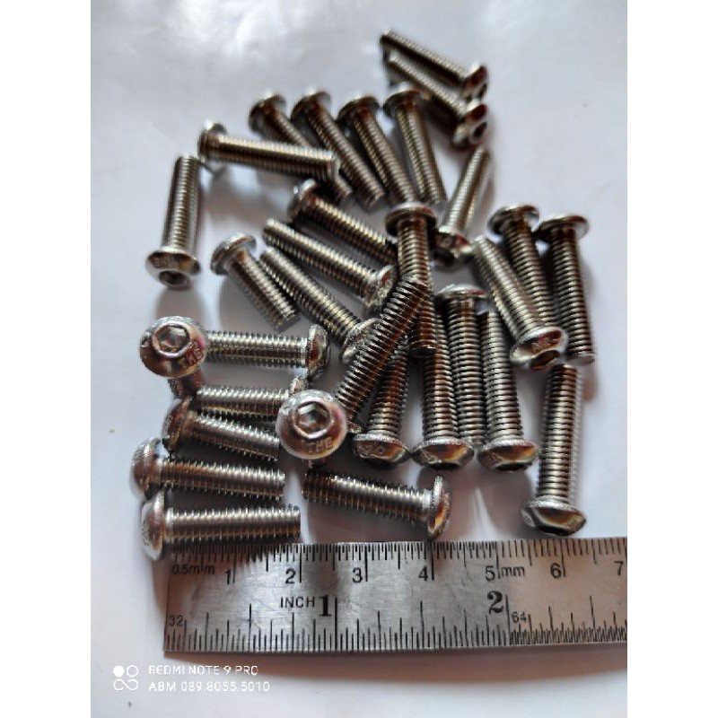 Jual Baut L Stainless Button M5 x 20mm atau Baut 8 Panjang 2cm | Shopee Indonesia