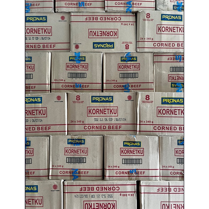 Jual Kornetku Kornet Daging Sapi Corned Beef Pronas HALAL 340gr (isi 24 ...