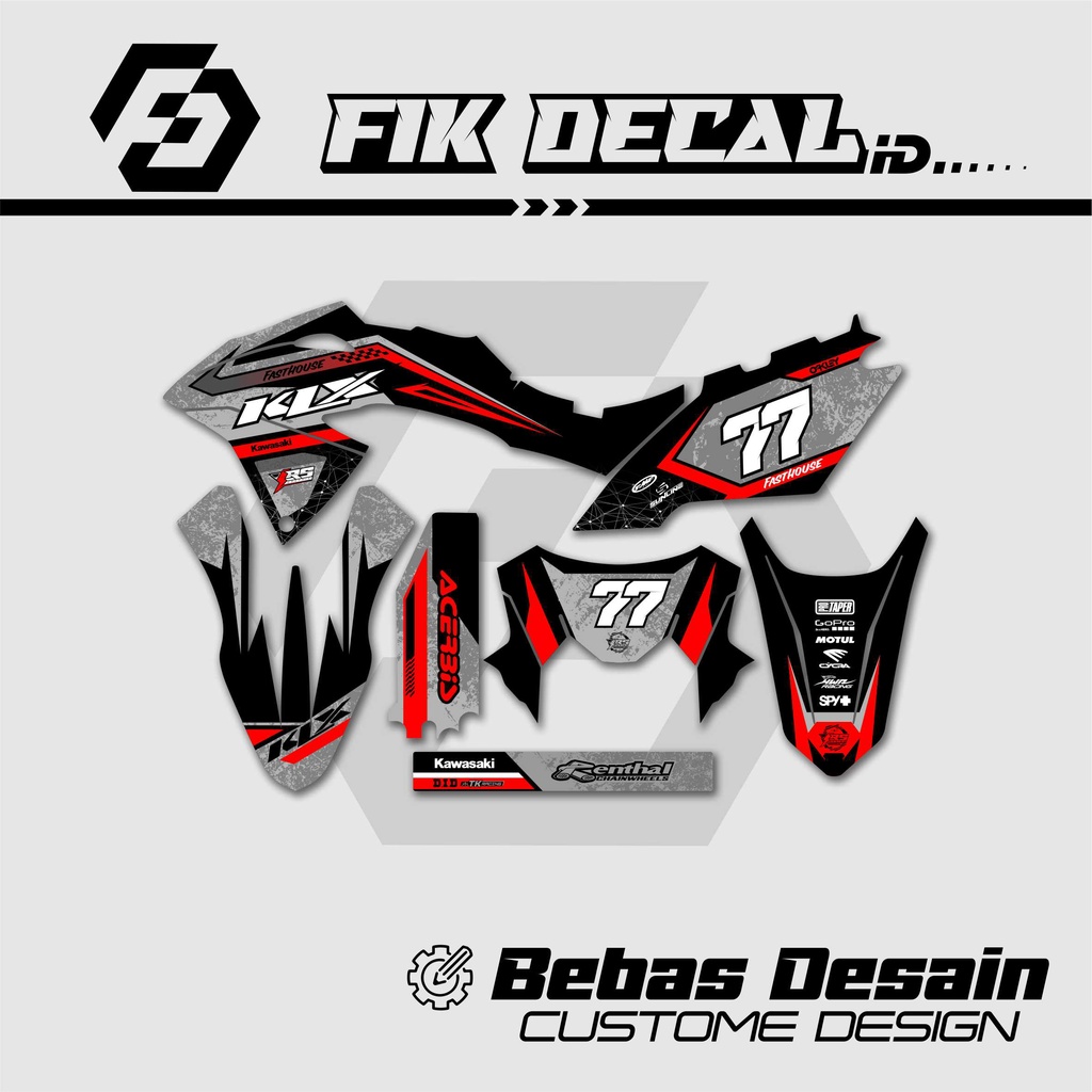 Jual DECAL KLX BF DESAIN BARU CUSTOM BEBAS WARNA BISA PAKAI NO DAN NAMA ...