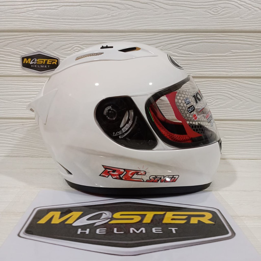 Jual HELM KYT RC7 SOLID KYT RC-7 SOLID FULL FACE WHITE | Shopee Indonesia