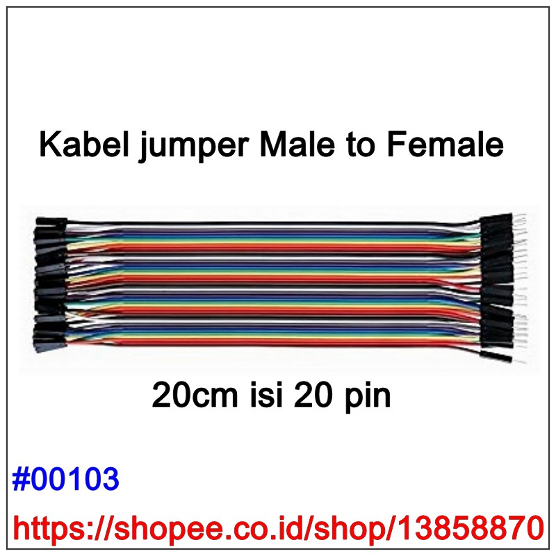 Jual kabel jumper male to female wire Arduino Breadboard cable kawat ...